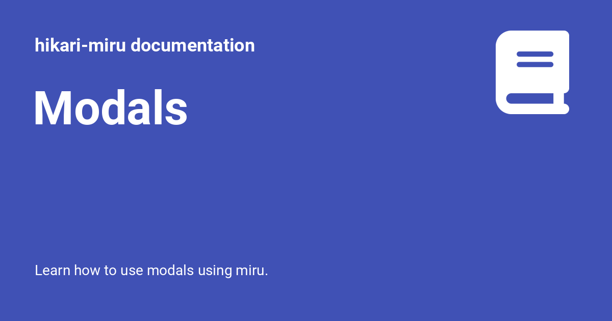 Modals - hikari-miru documentation